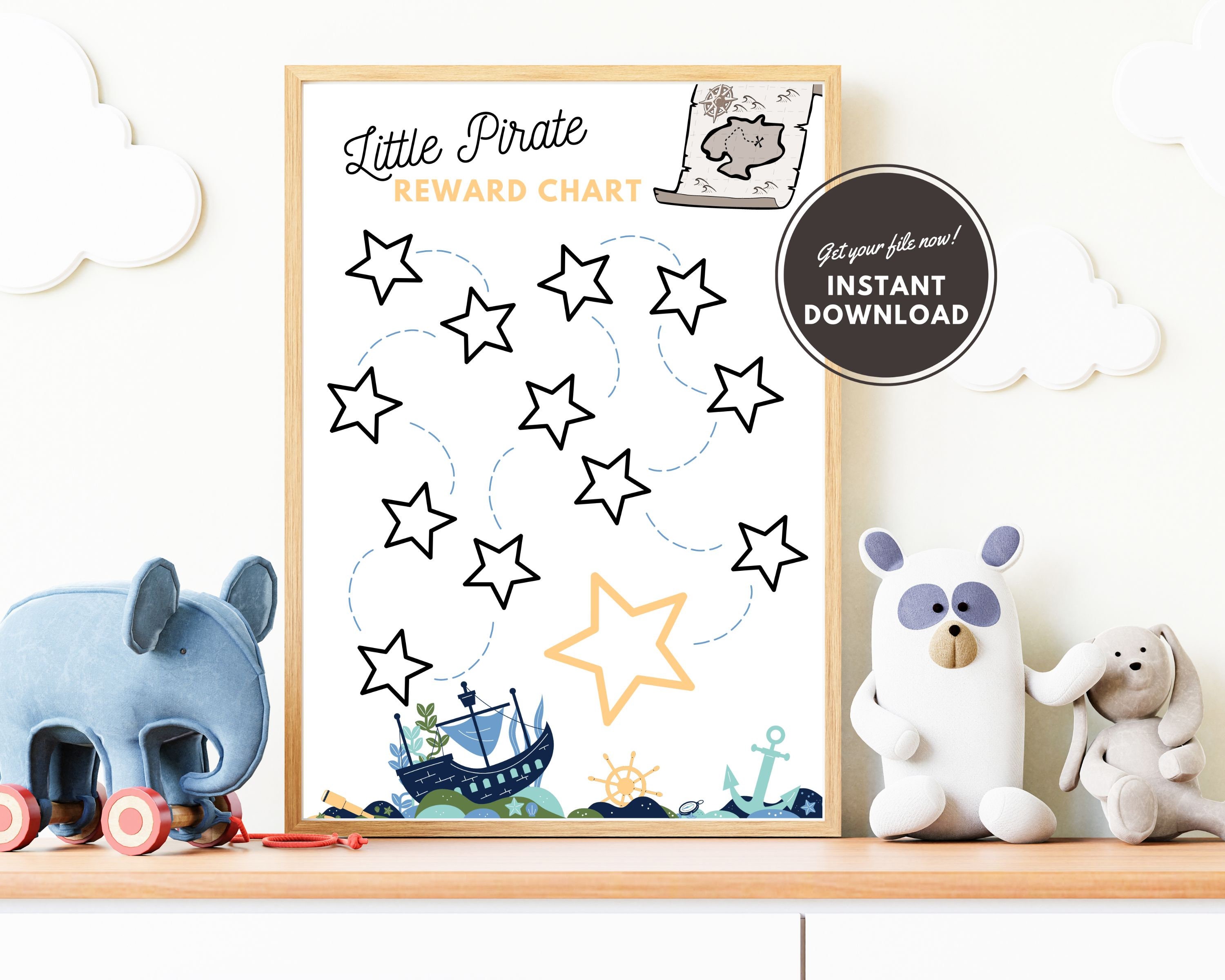 Litte Pirate Printable Reward Chart Boy Sticker Chart - Etsy