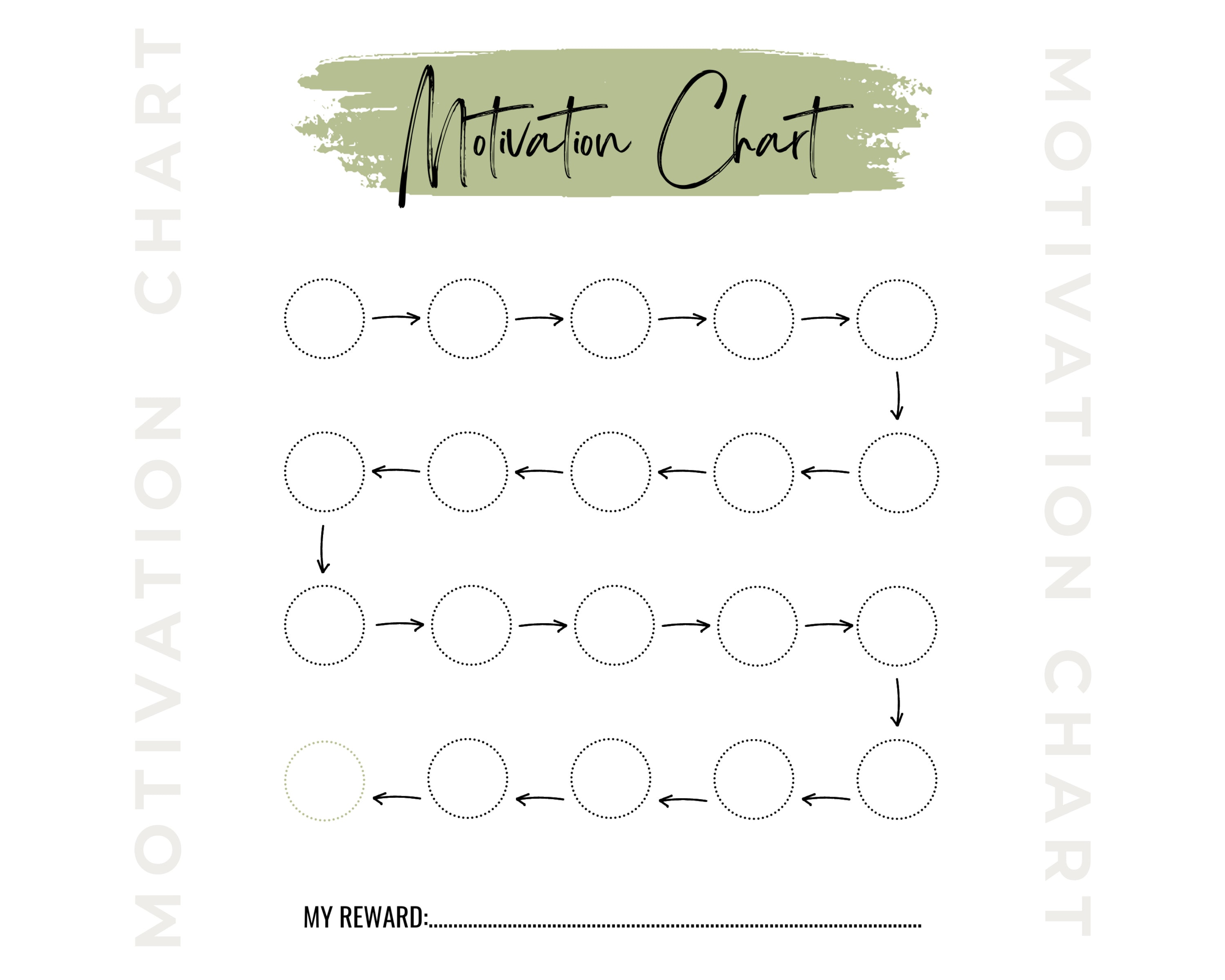 Minimalistic Printable Motivation Charts Bundle, Neutral Printable ...