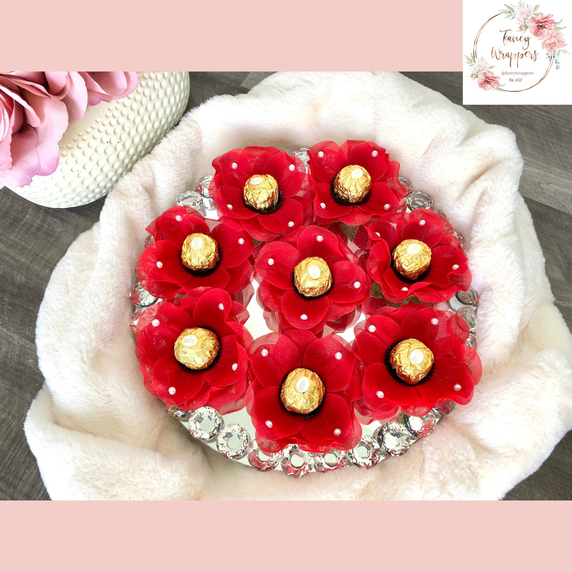 Luxurious Fabric Flower Truffle Wrapper Liner Fancy Truffle Wrappers ...