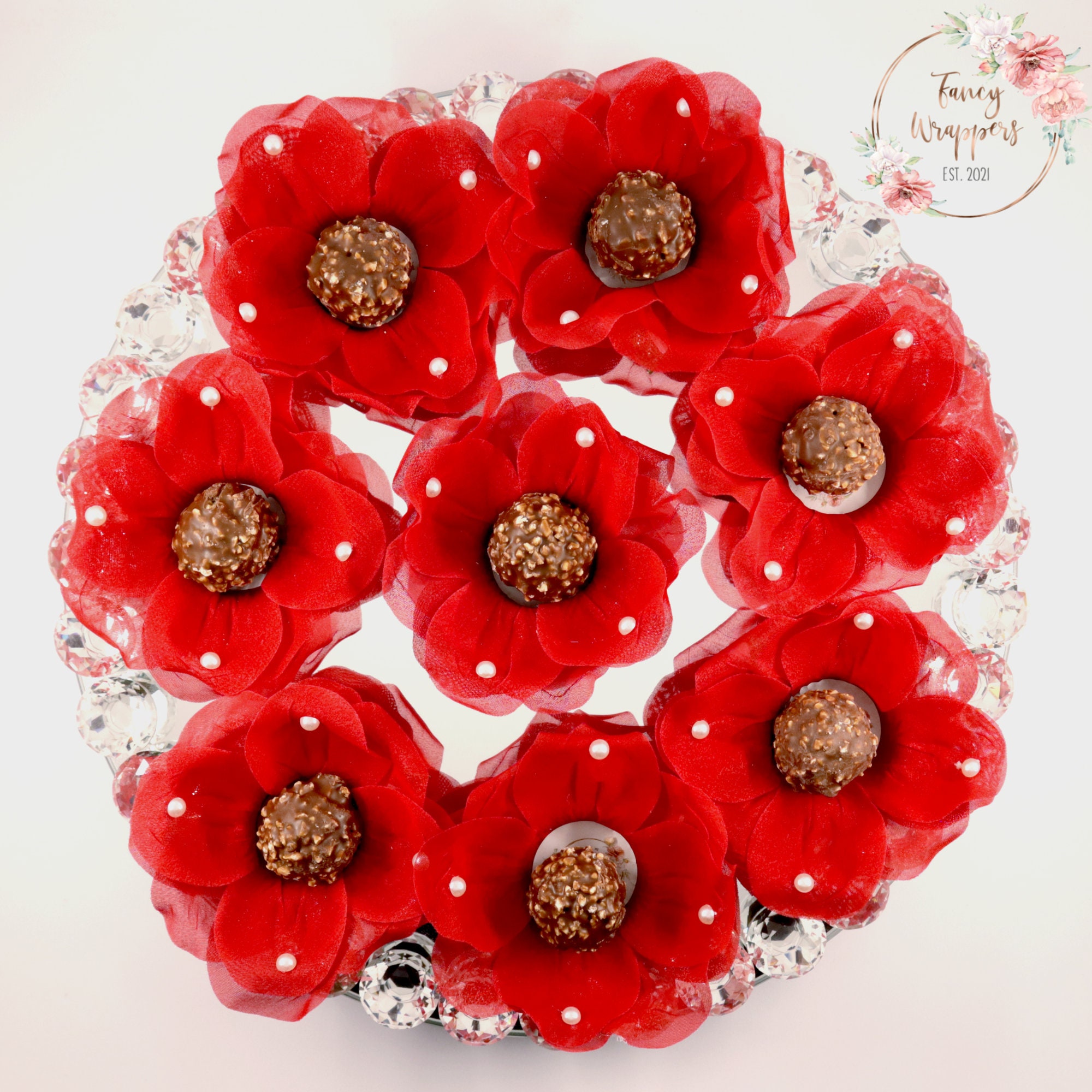 Luxurious Fabric Flower Truffle Wrapper Liner Fancy Truffle Wrappers ...