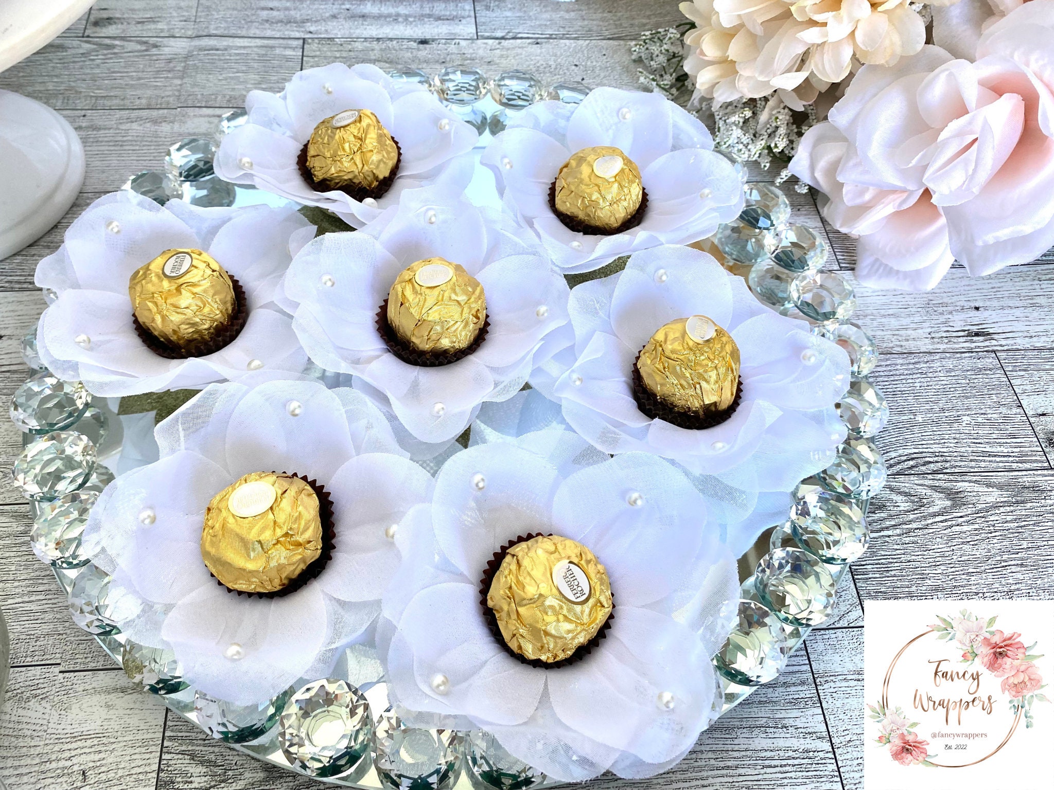 Luxurious Fabric Flower Truffle Wrapper Liner Fancy Truffle Wrappers ...