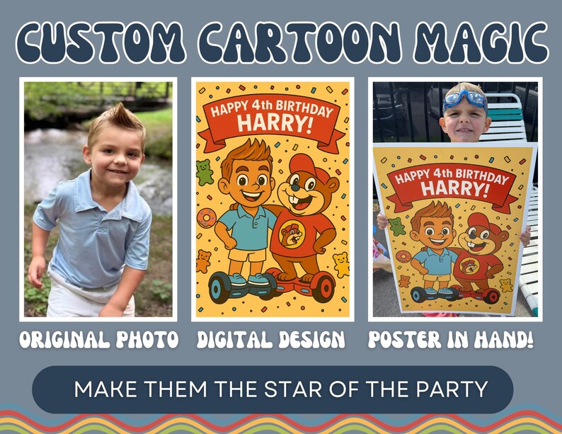 Custom Cartoon Posterboard: Personalized Birthday, Graduation ...