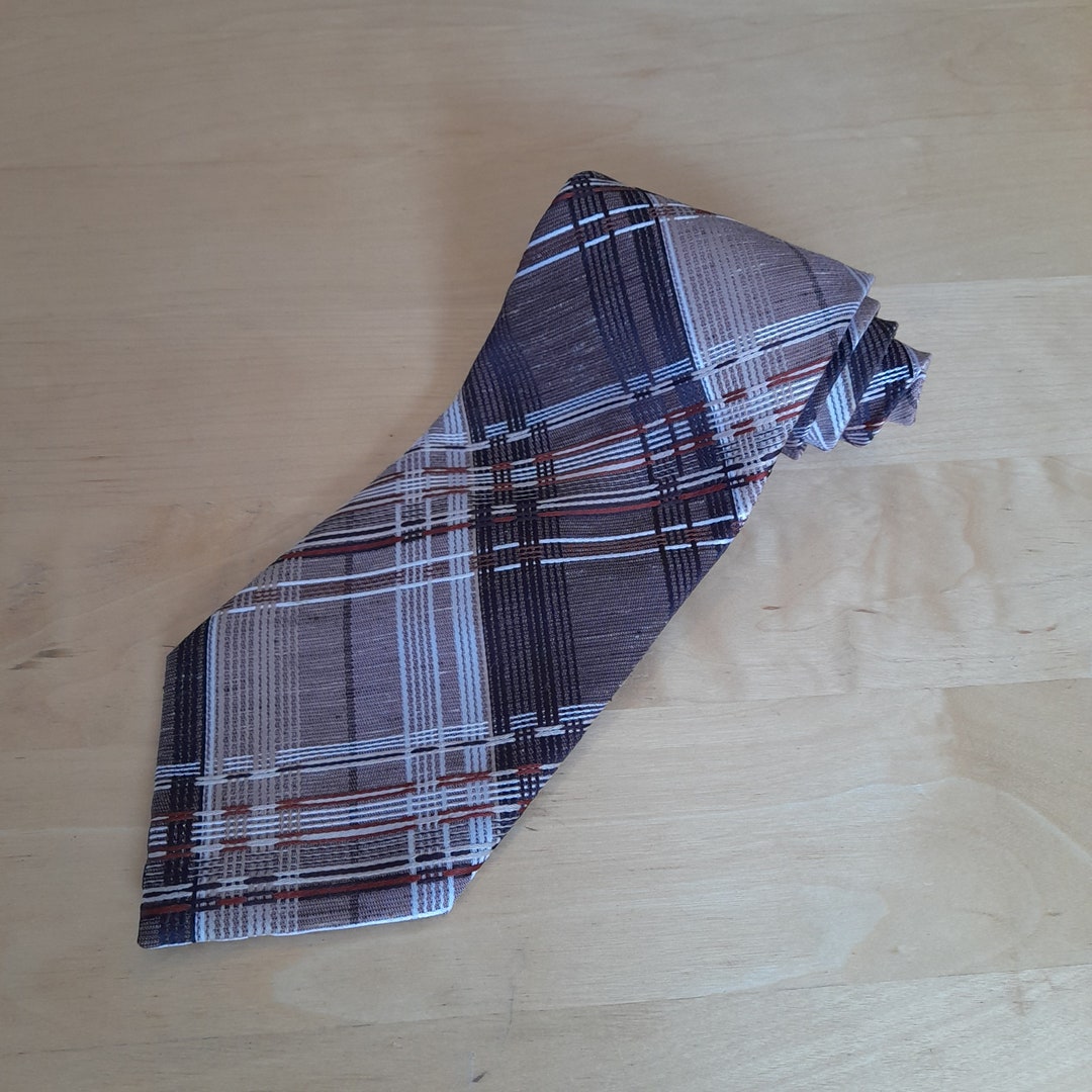 Vintage ST MICHAEL 100% Kipper Tie Cross Hatch Pattern M&S - Etsy
