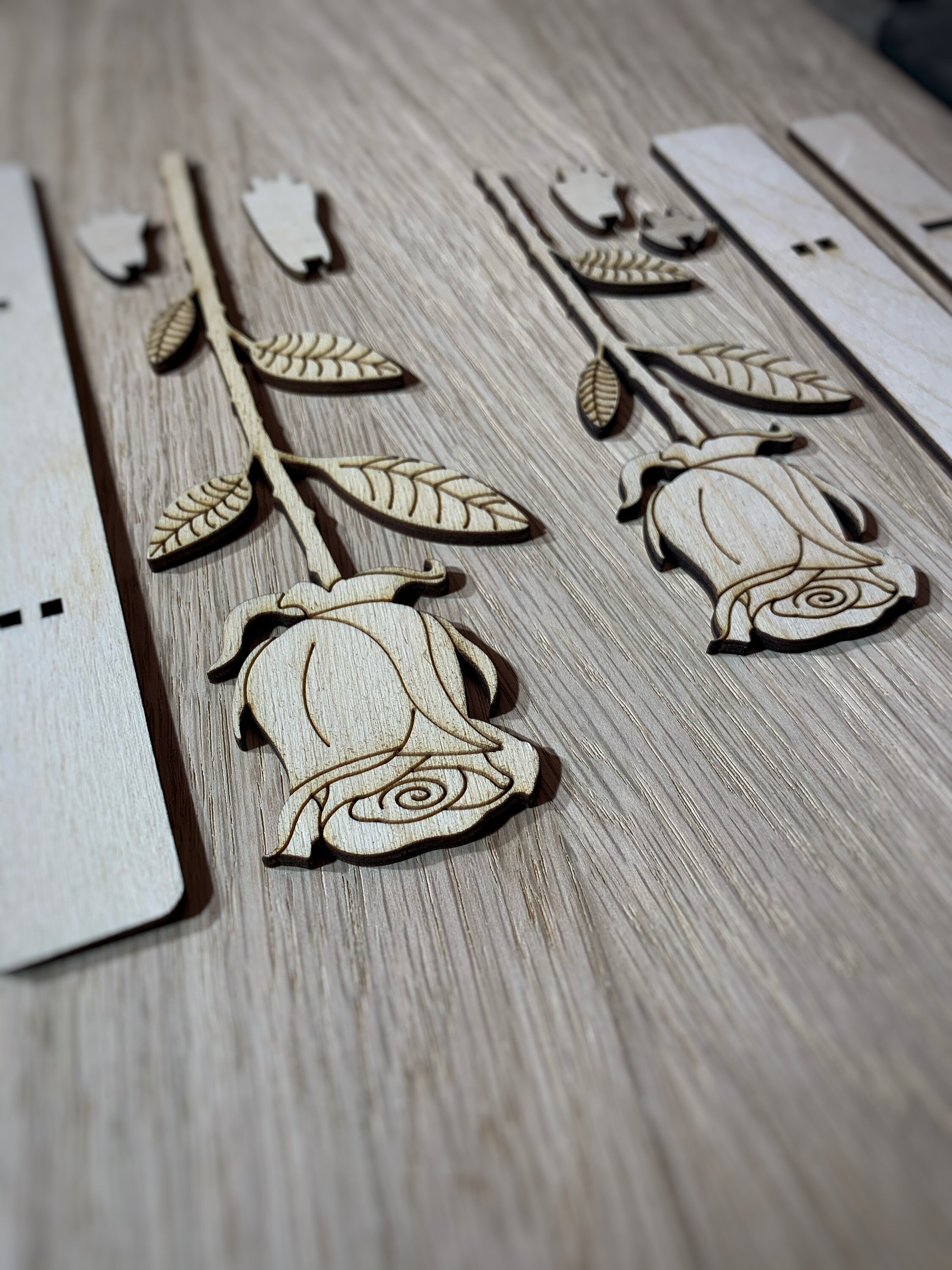 Laser Cutting File of a Rose With a Stand in Two Sizes, Mothers Day or ...