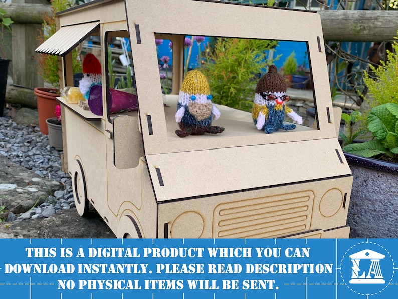 Laser Cutting File of a Food Truck / Ice Cream Van Cupcake Stand | for ...