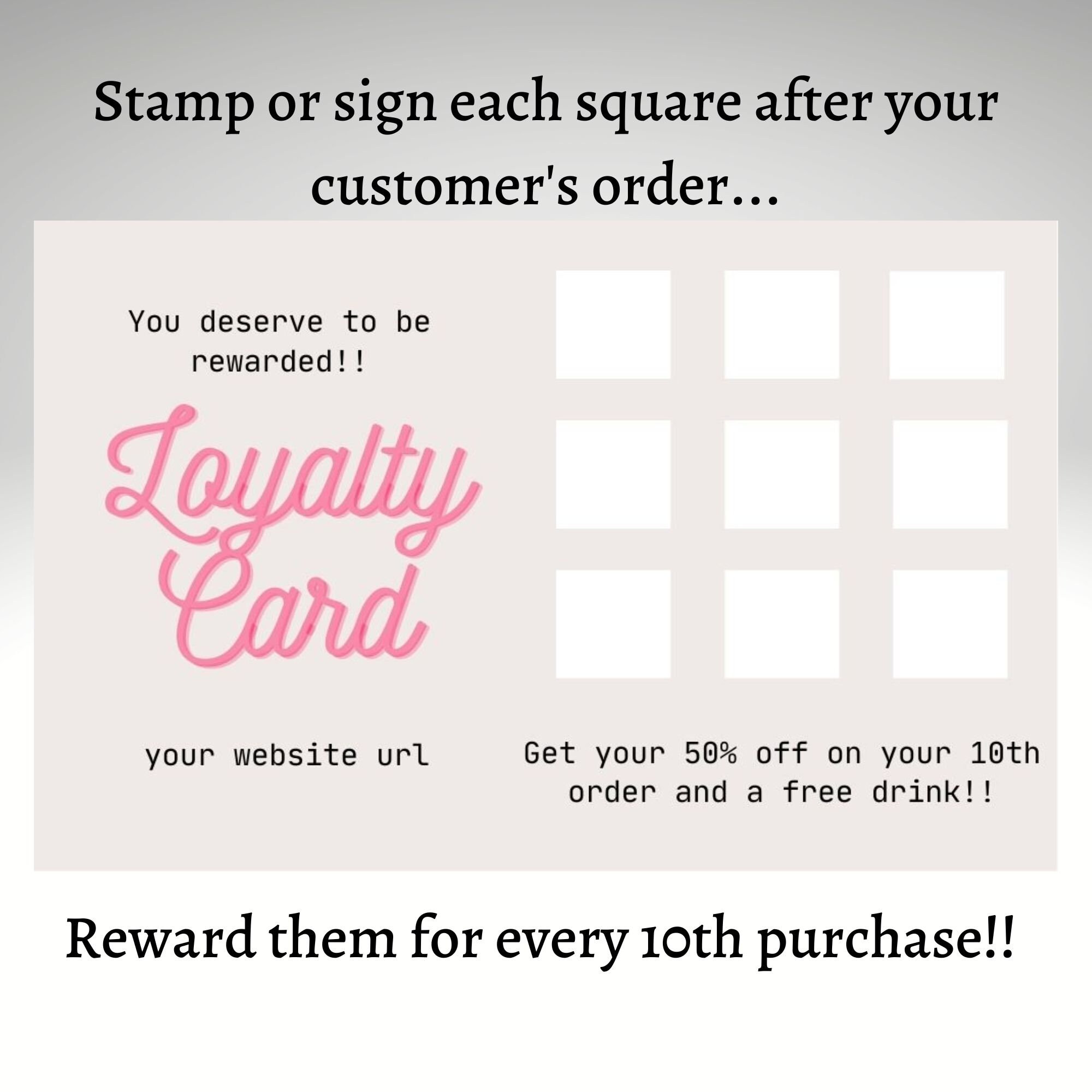 Customer Loyalty Card Template - Editable Contacts and Rewards Card for ...