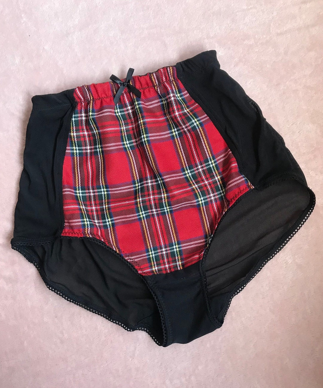 Ultra High Waist Brief, Red Tartan - Etsy