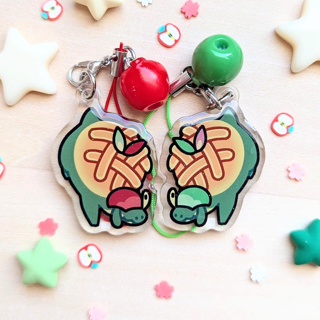 Apple Poke | Sparkle Epoxy Phone Keychain - Etsy