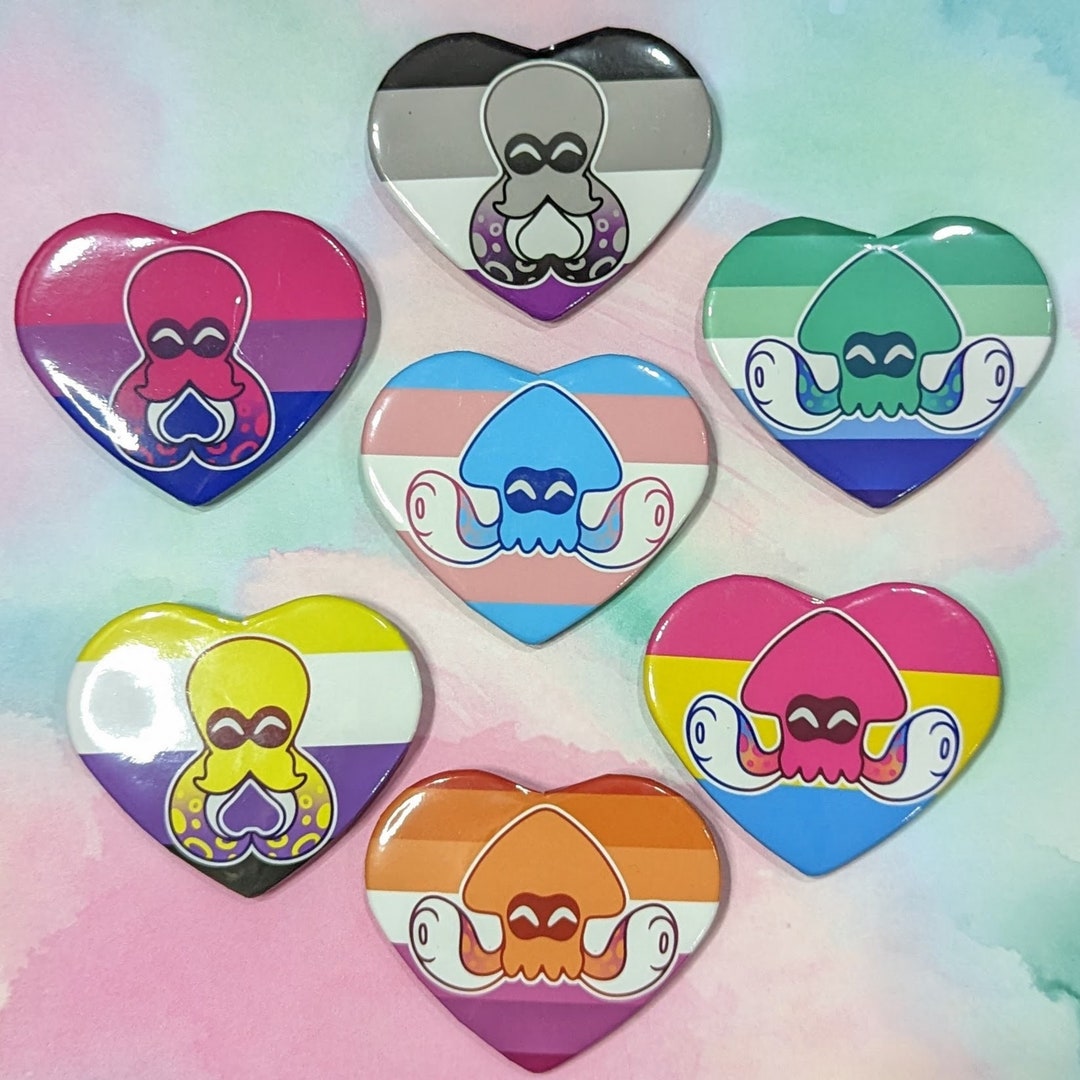 Pride Squids & Octos Splatoon 3 Pin Button Badges Brooch - Etsy