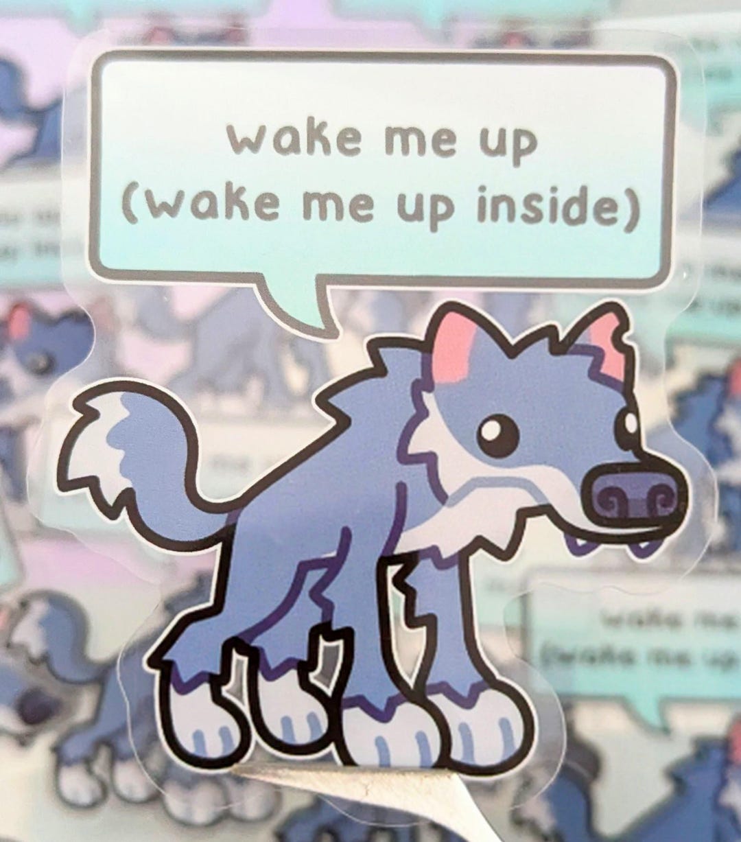 Edgy Wolf | Clear Sticker - Etsy
