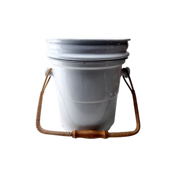White Enamel First Aid Bucket / Diaper Bucket - Etsy