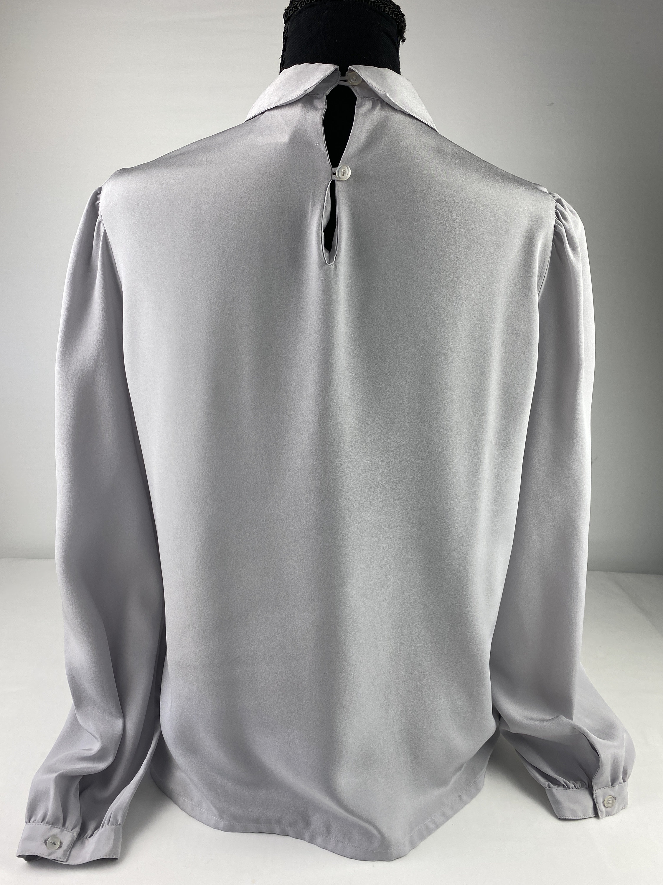 Silver Gray Power Blouse Vintage 80's 90's Ruffle - Etsy