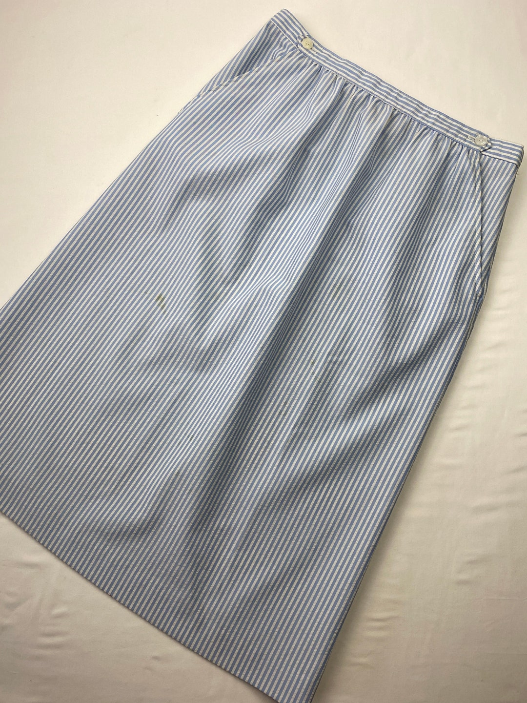 Preppy Seersucker Skirt 80's 90's Vintage Pencil - Etsy