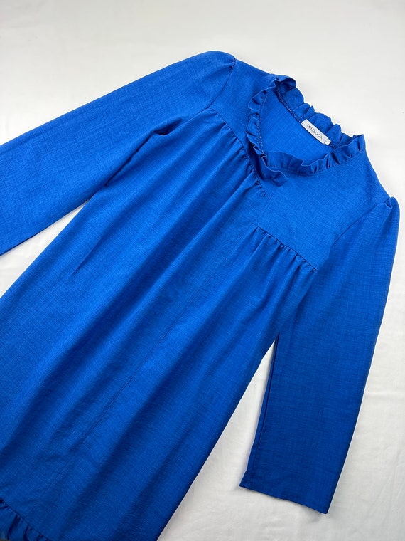 Royal Blue Moo Moo Sack Dress Vintage Oversized - Gem