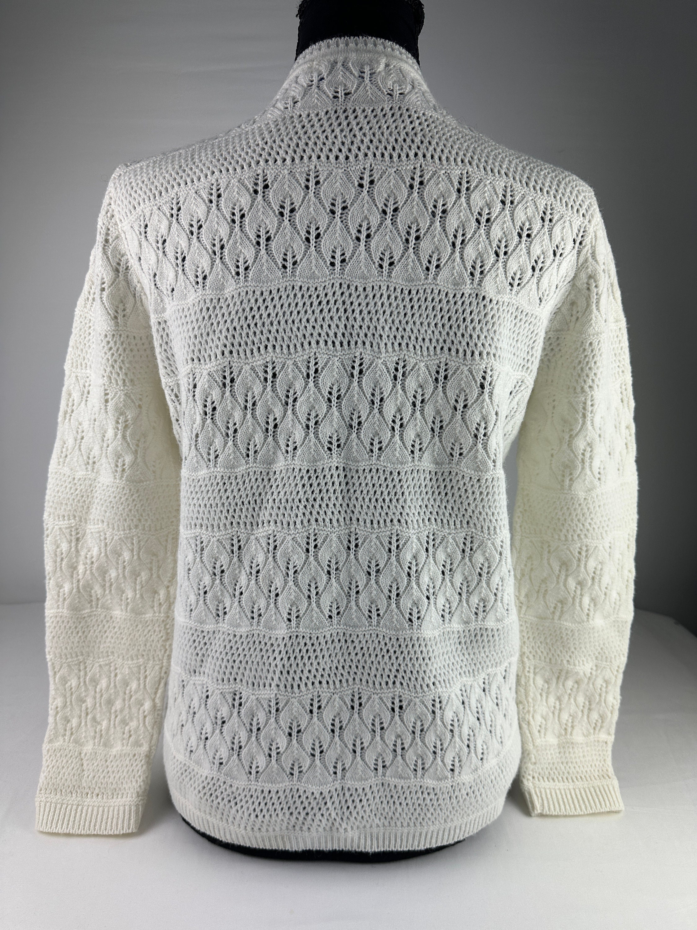 70's Cream Dainty Knit Cardigan Vintage Cottage Core Granny Core - Etsy