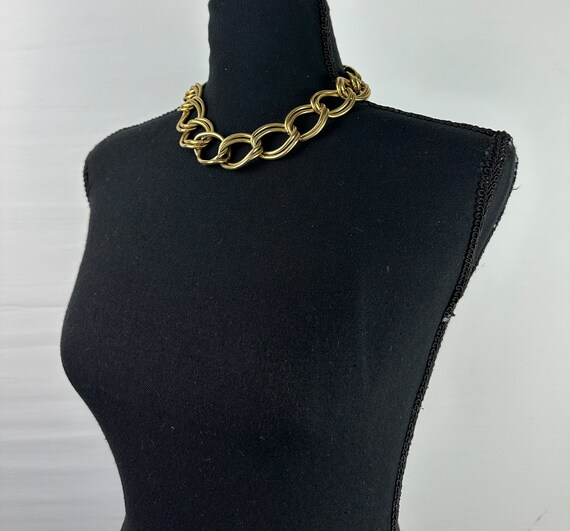 Vintage Jumbo Gold Link Chain Chunky Necklace - Gem