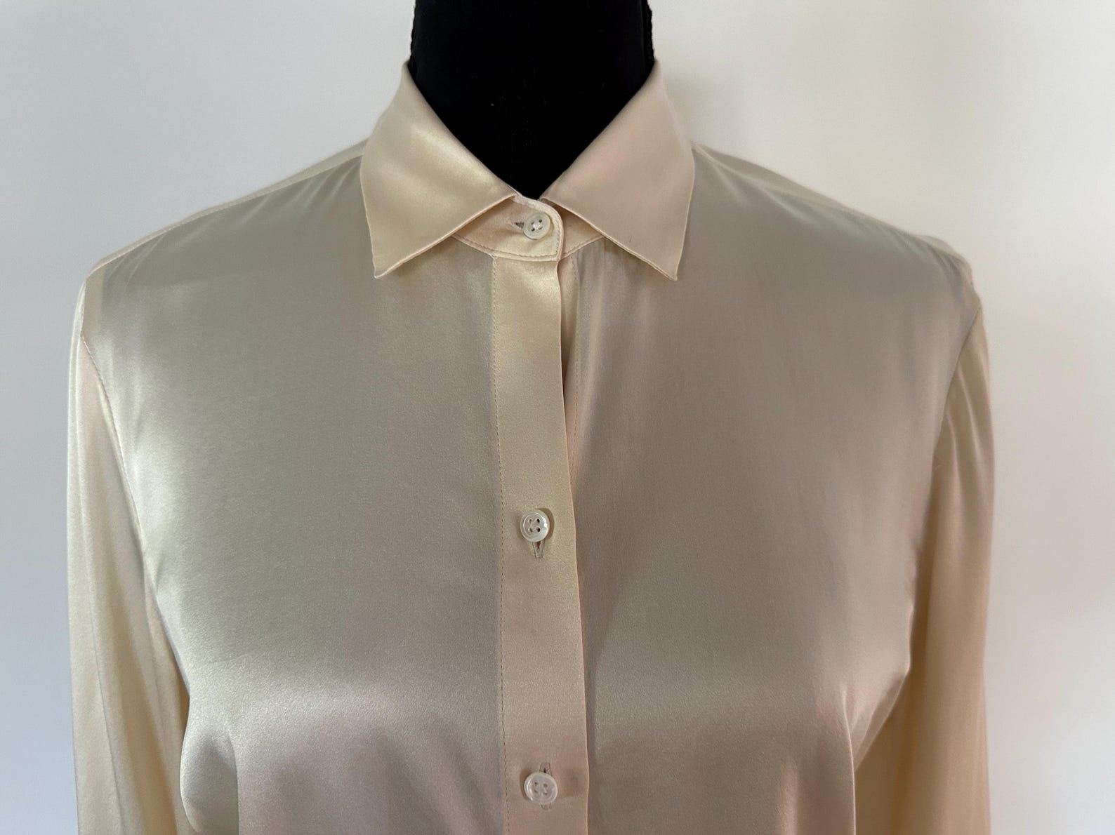 Ivory Ann Taylor Satin Buttondown Blouse - Etsy