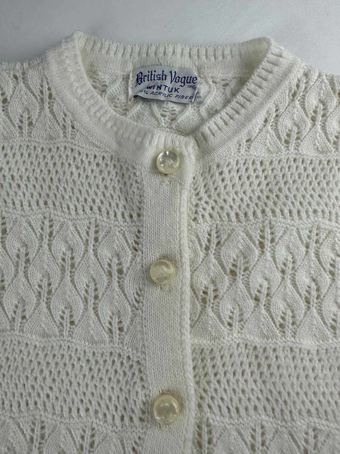 70's Cream Dainty Knit Cardigan Vintage Cottage Core Granny Core - Etsy