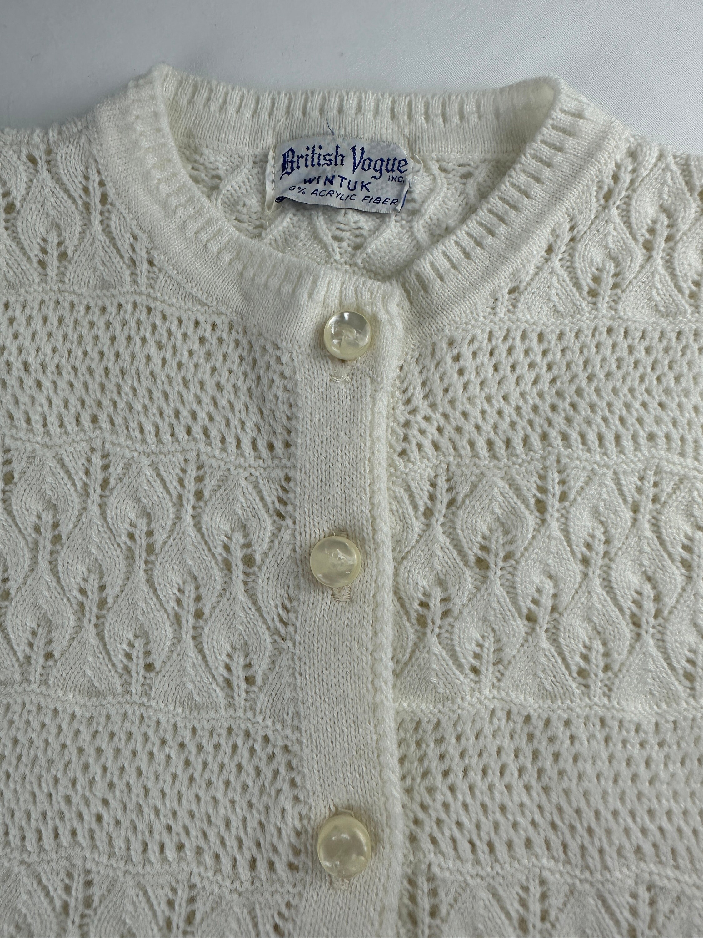 70's Cream Dainty Knit Cardigan Vintage Cottage Core Granny Core - Etsy