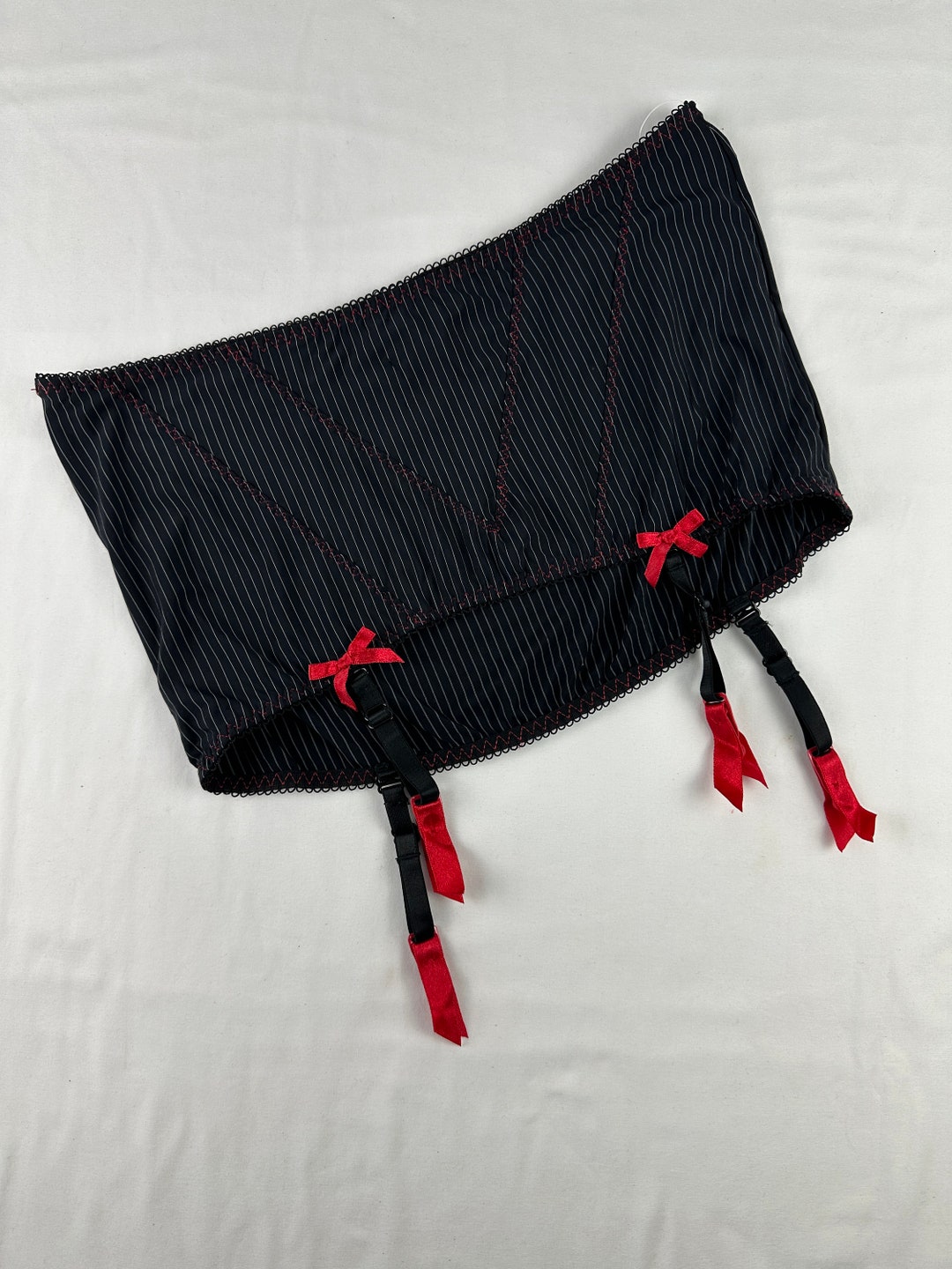 Y2K Fredrick's of Hollywood Black Pinstripe Garter Lingerie 2000's ...