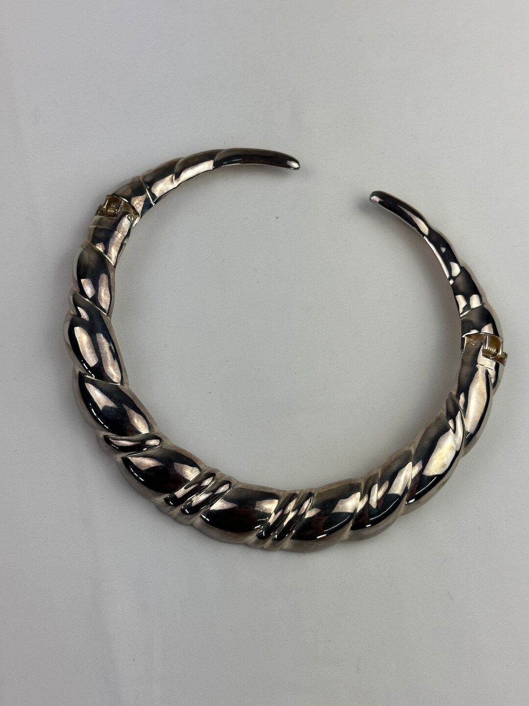 90's Silver Neck Cuff Bib Choker Vintage - Etsy