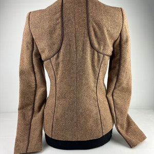 80's Brown Tweed Blazer Piping Detail Tailored Vintage - Etsy