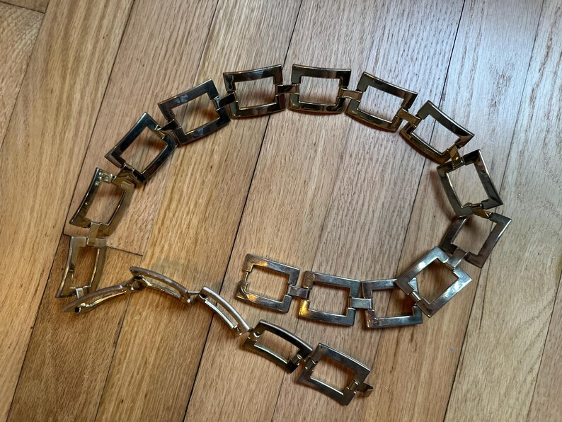 Y2K Gold Square Link Chain Belt 2000's Vintage - Etsy