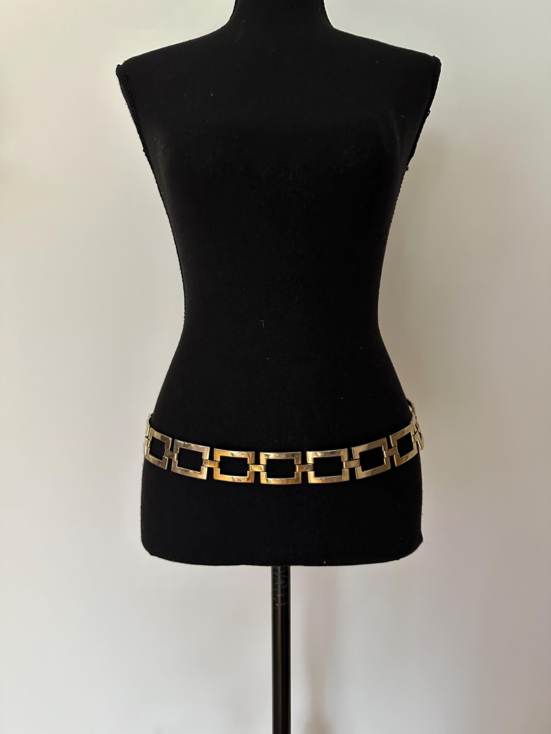 Y2K Gold Square Link Chain Belt 2000's Vintage - Etsy
