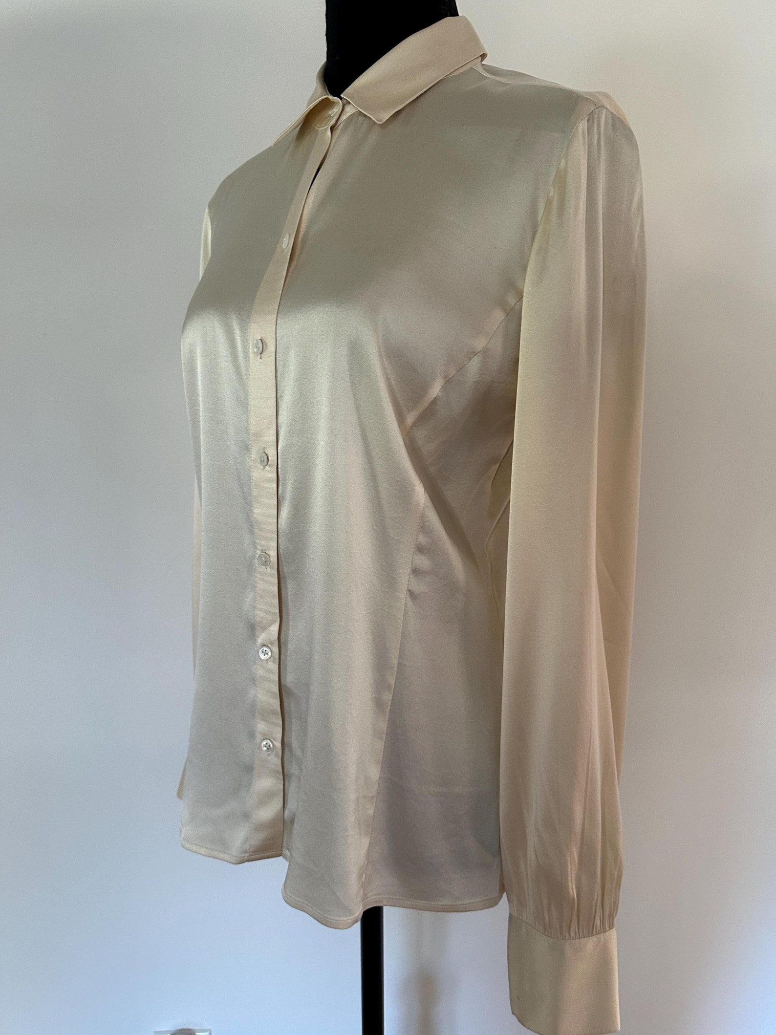 Ivory Ann Taylor Satin Buttondown Blouse - Etsy