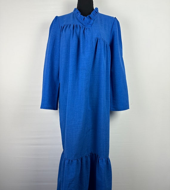 Royal Blue Moo Moo Sack Dress Vintage Oversized - Gem