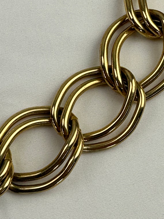 Vintage Jumbo Gold Link Chain Chunky Necklace - Gem