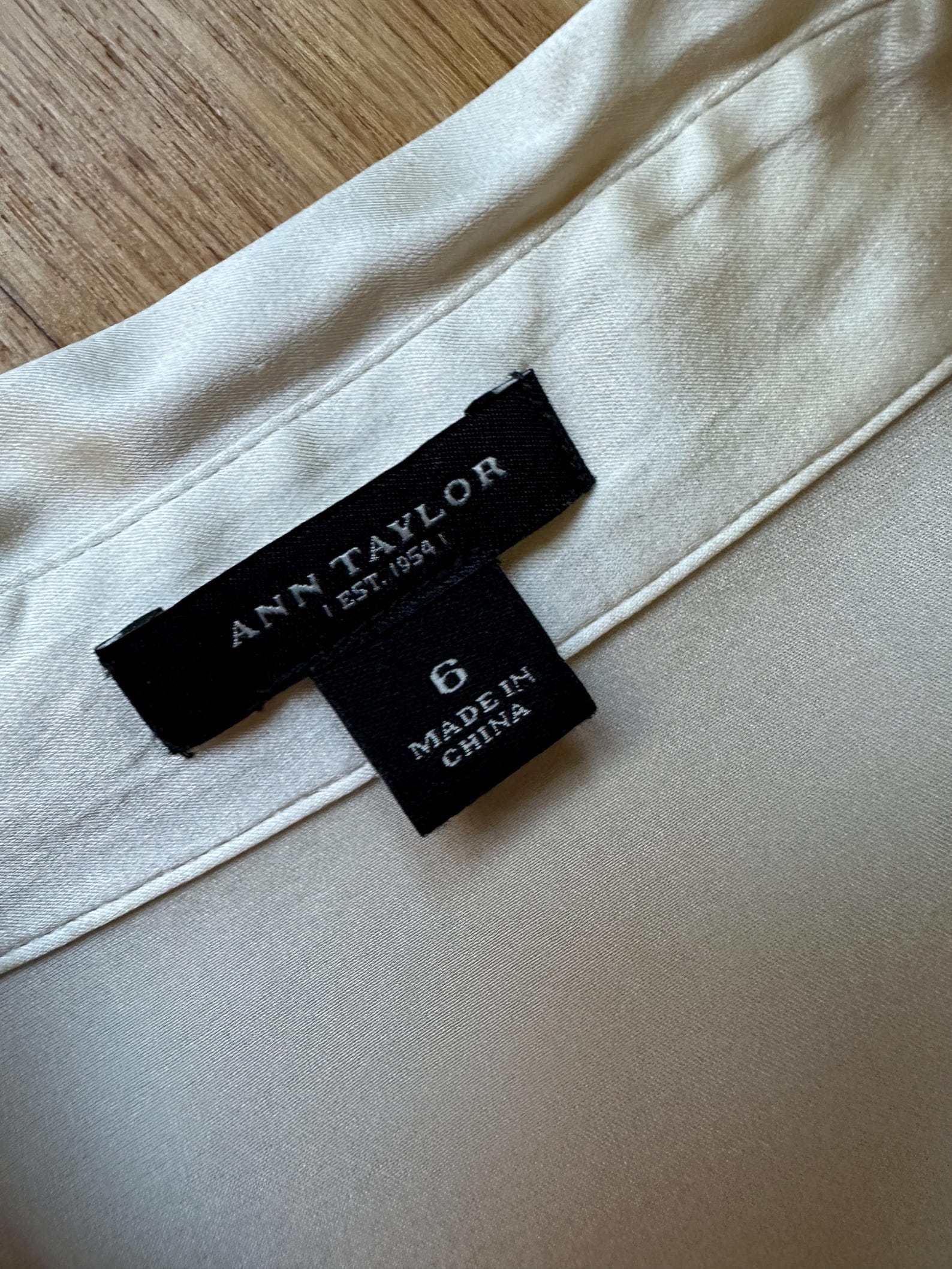 Ivory Ann Taylor Satin Buttondown Blouse - Etsy