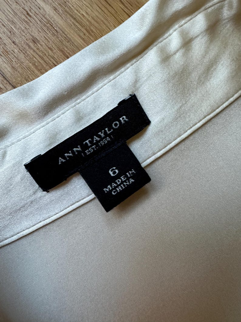 Ivory Ann Taylor Satin Buttondown Blouse - Etsy