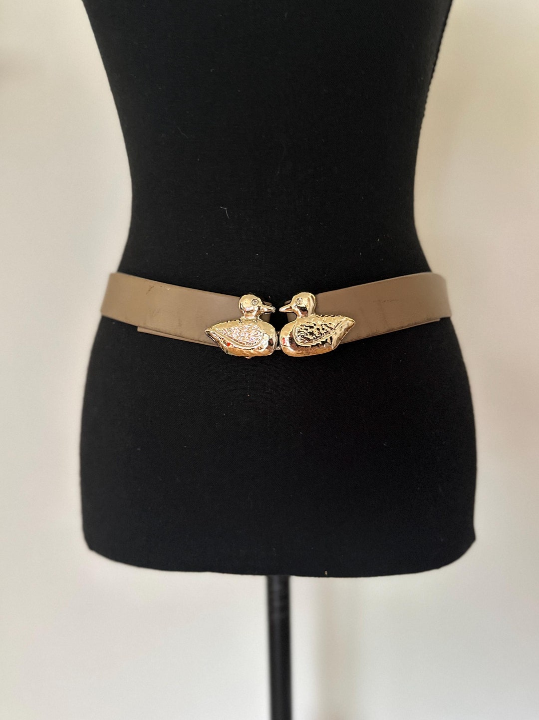 80's Preppy Duck Buckle Leather Belt Vintage - Etsy
