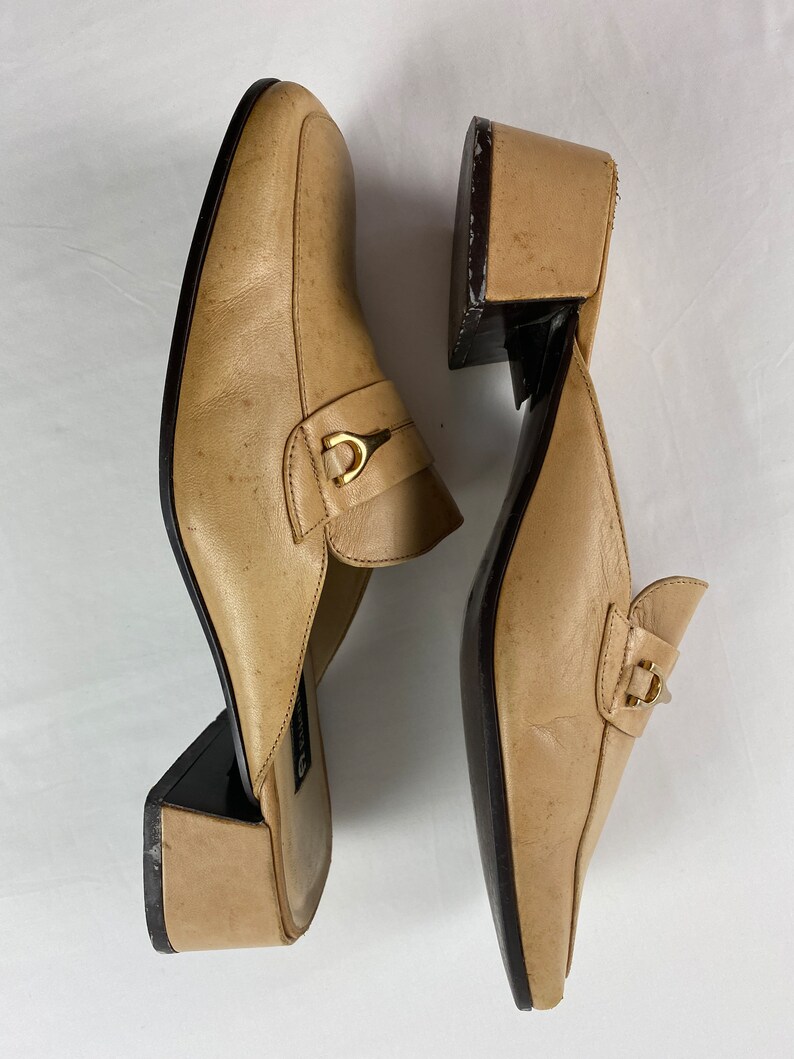 Vintage Aigner Leather Slide Shoes 80's 90's - Etsy