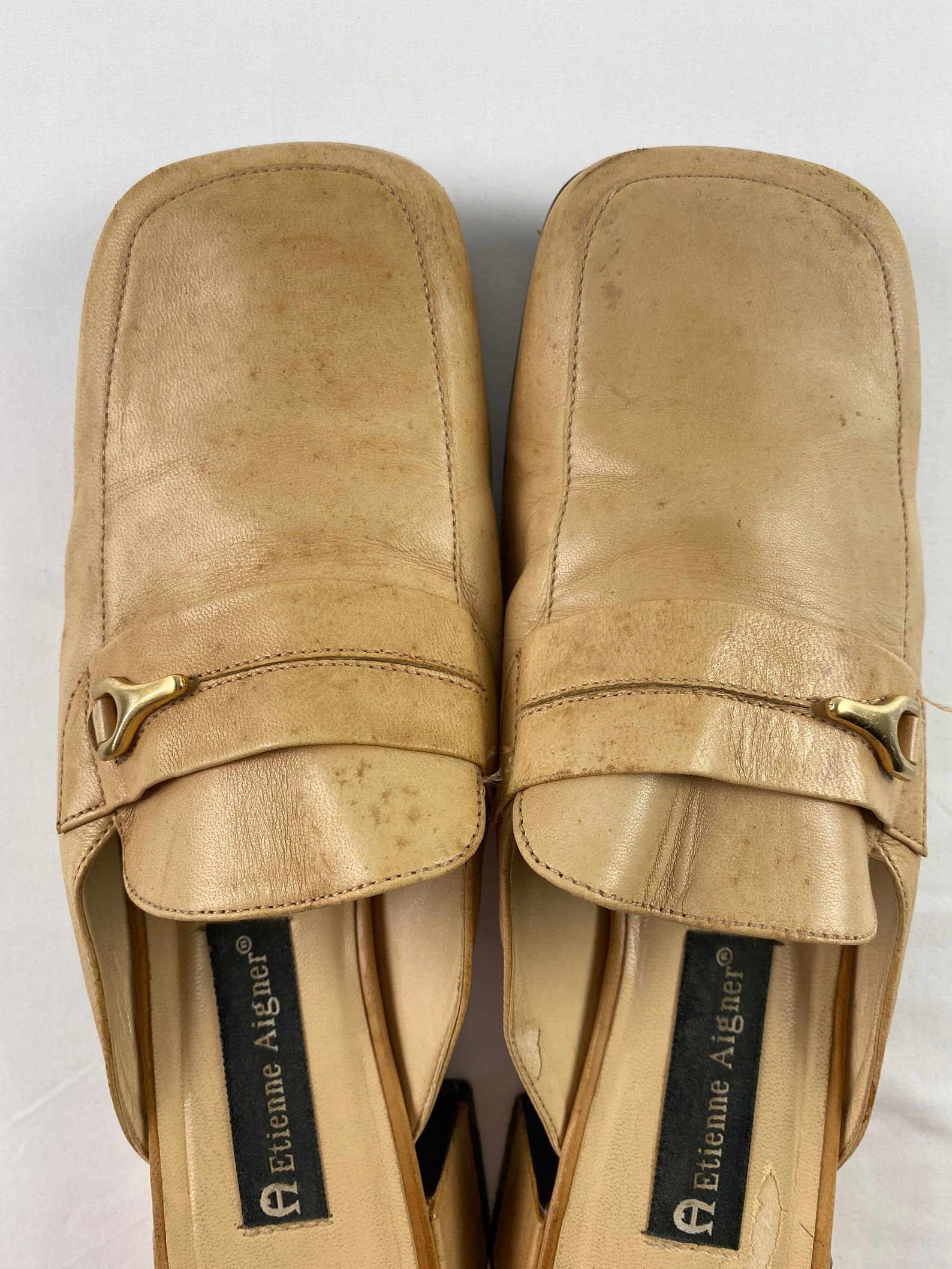 Vintage Aigner Leather Slide Shoes 80's 90's - Etsy