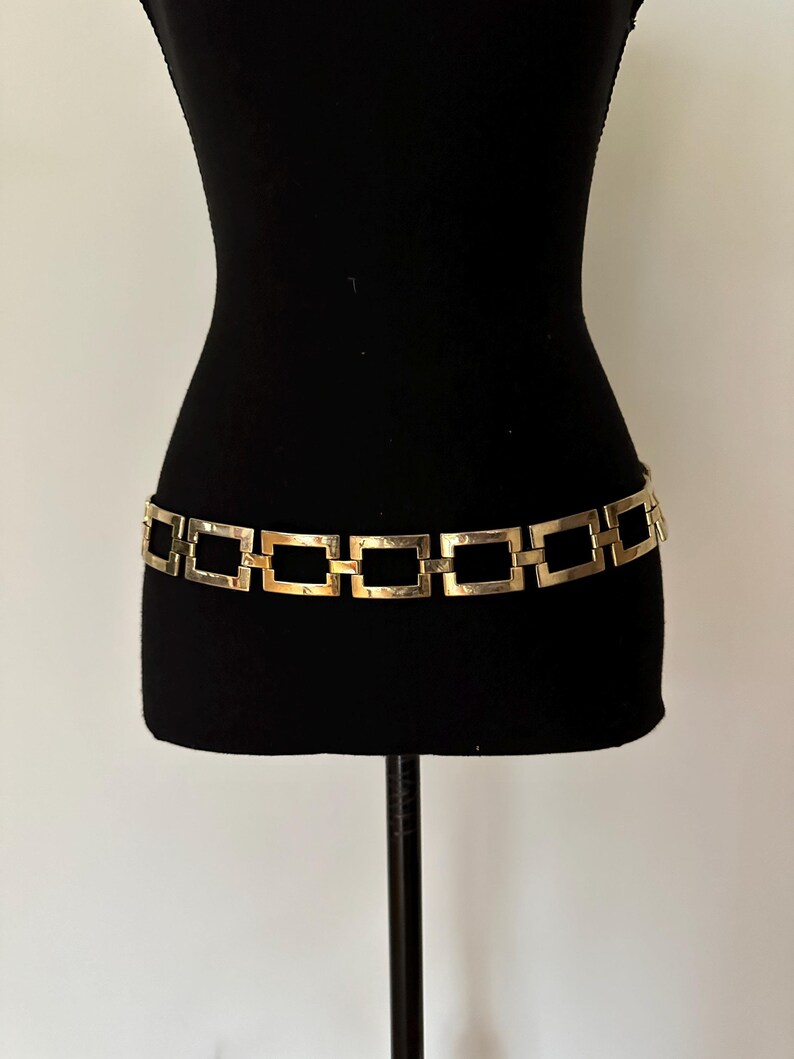 Y2K Gold Square Link Chain Belt 2000's Vintage - Etsy