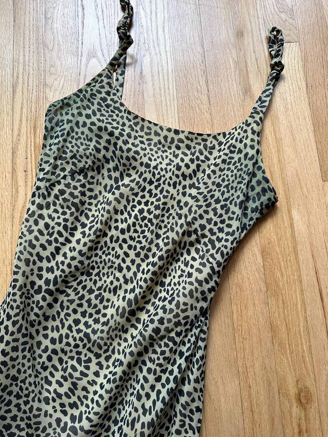 90's Animal Print Maxi Tank Slip Dress - Etsy