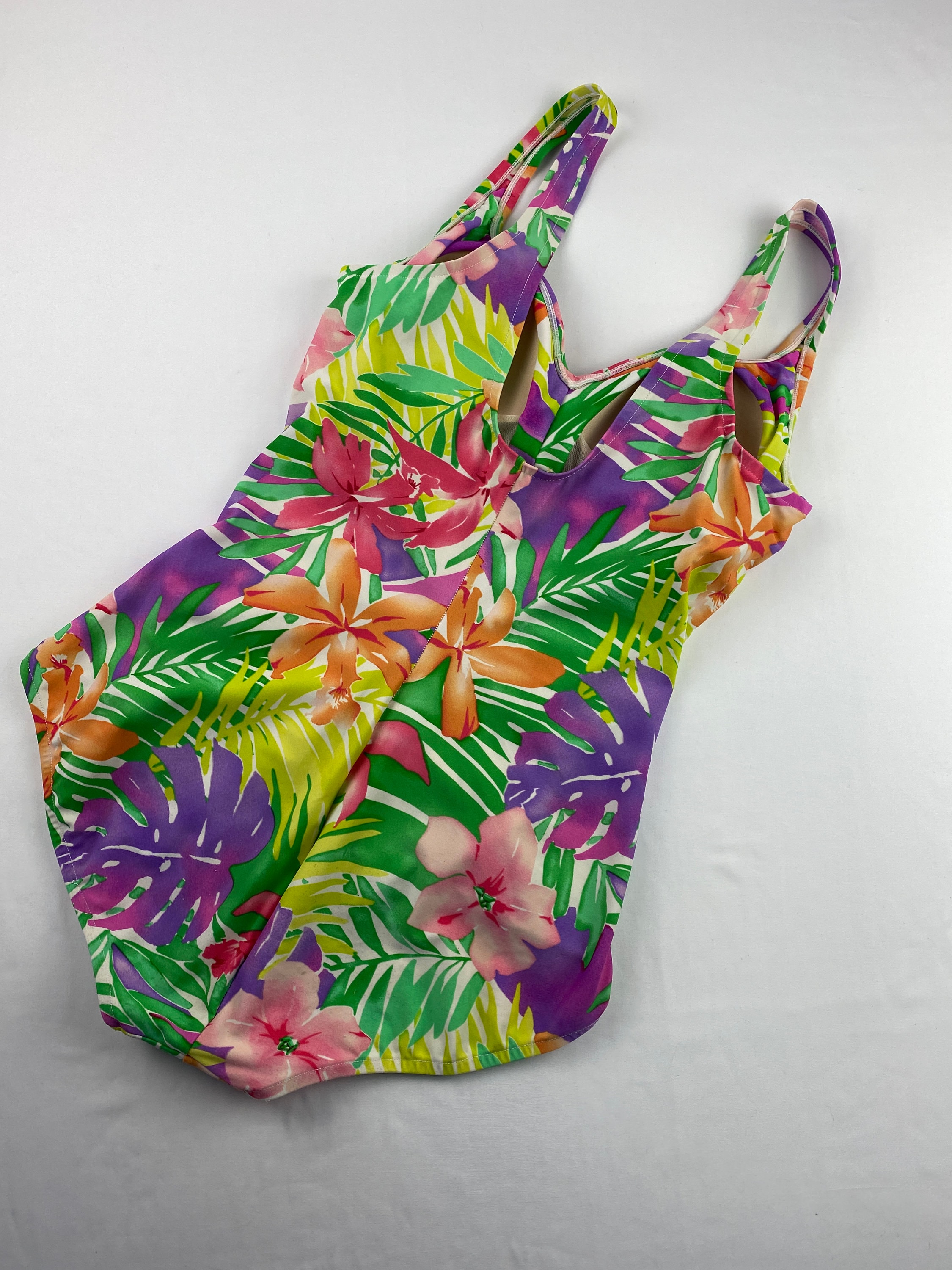 Vintage Tropical Floral Bathing Suit 90's - Etsy