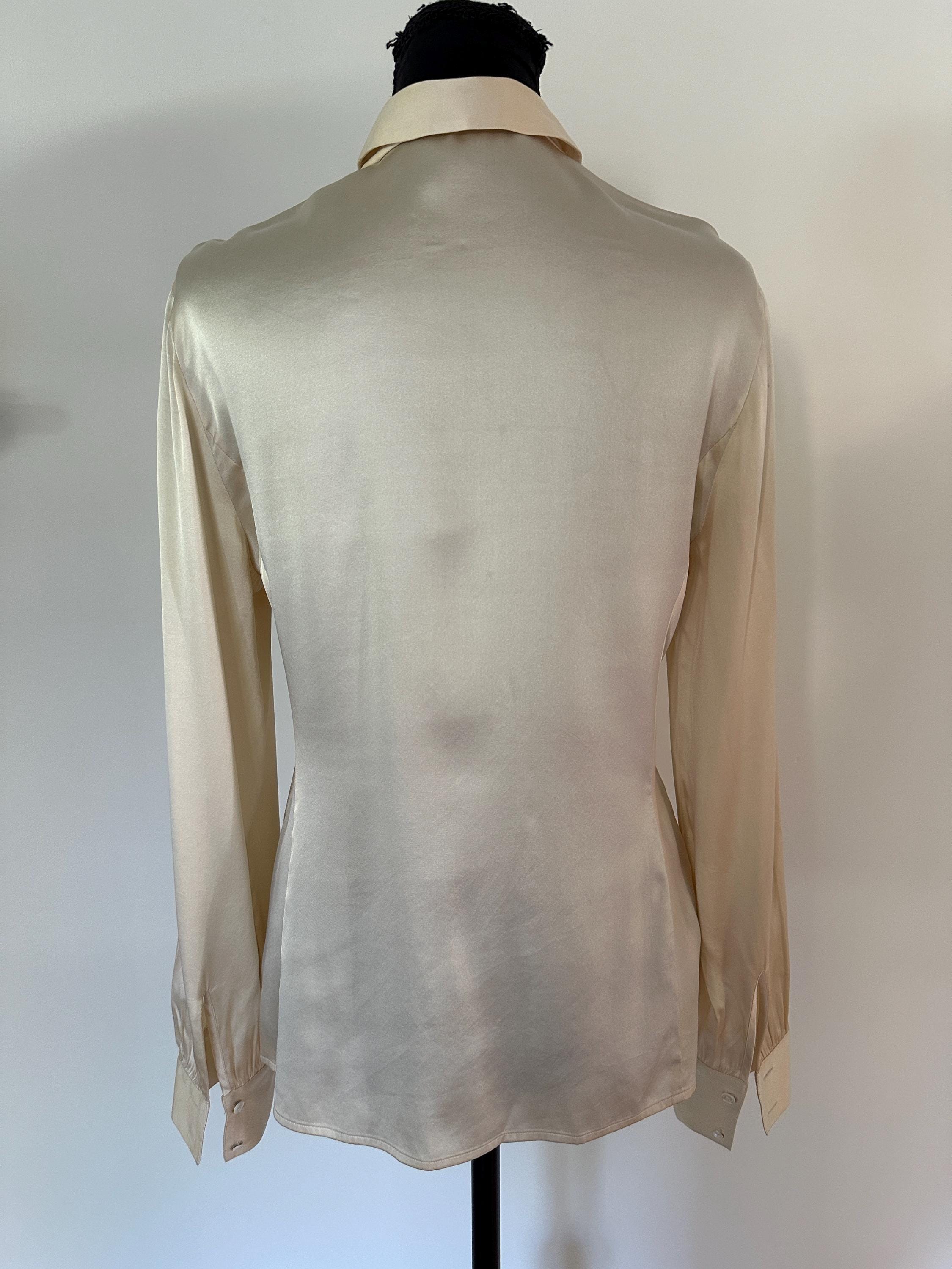 Ivory Ann Taylor Satin Buttondown Blouse - Etsy