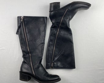 Leather Calf High Boots - Etsy