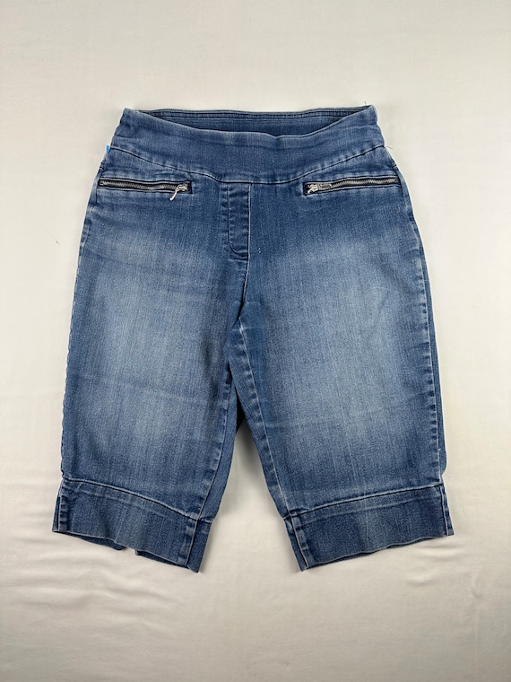 Y2K Low Rise Capri Jean Shorts 2000's Vintage - Gem