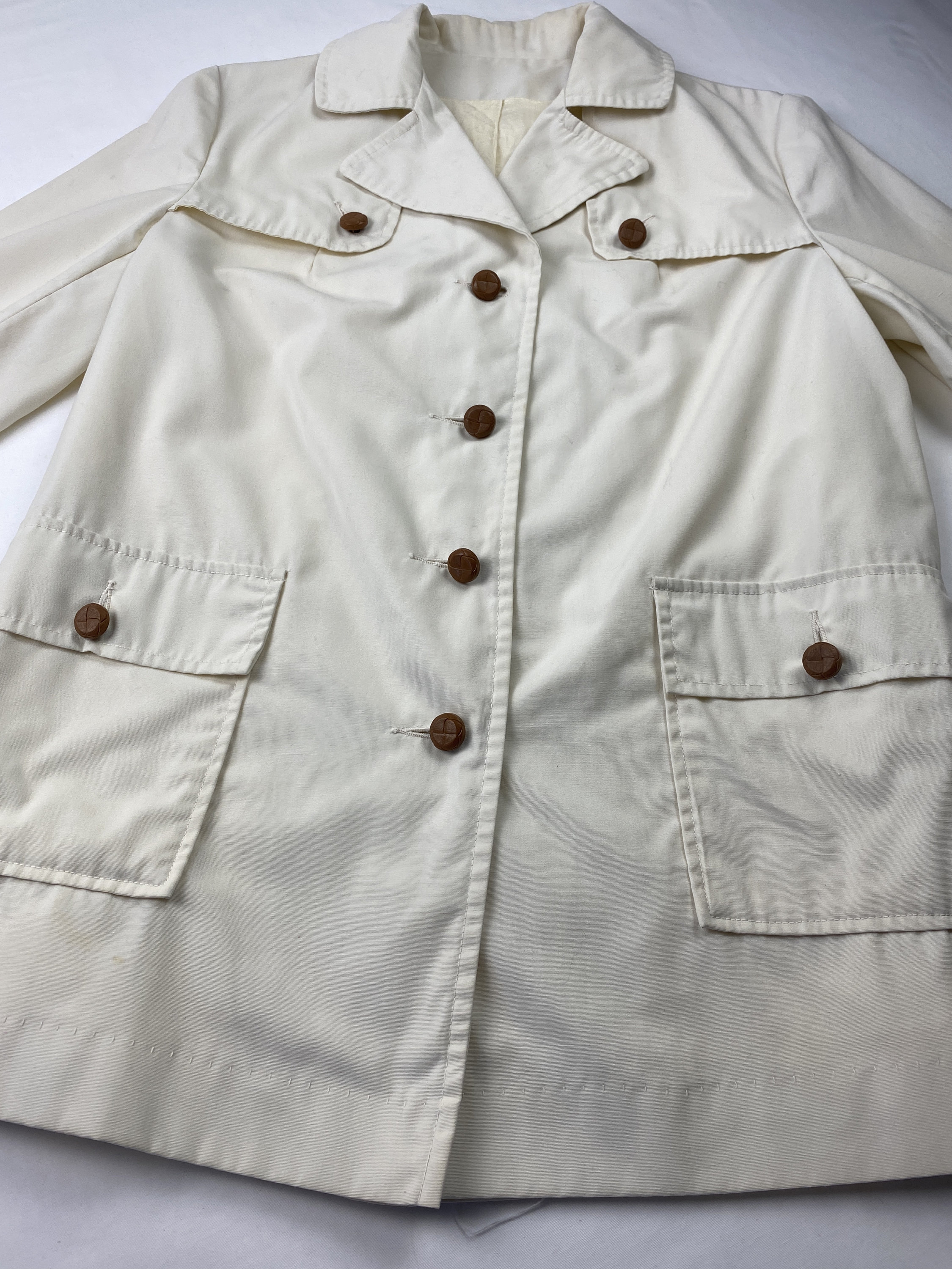 70's Raincoat Ivory Cream Vintage Trench Coat Jacket - Etsy