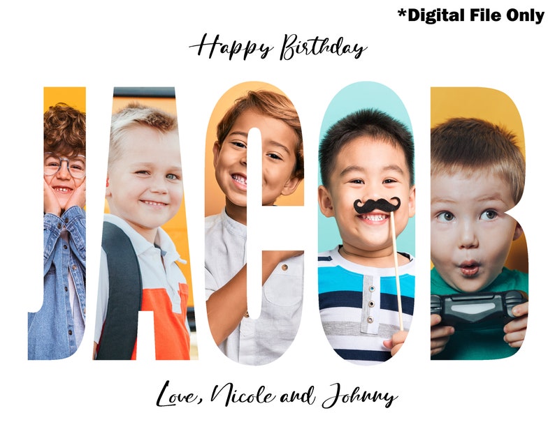 Birthday Photo Collage Custom Photo Collage Digital File - Etsy