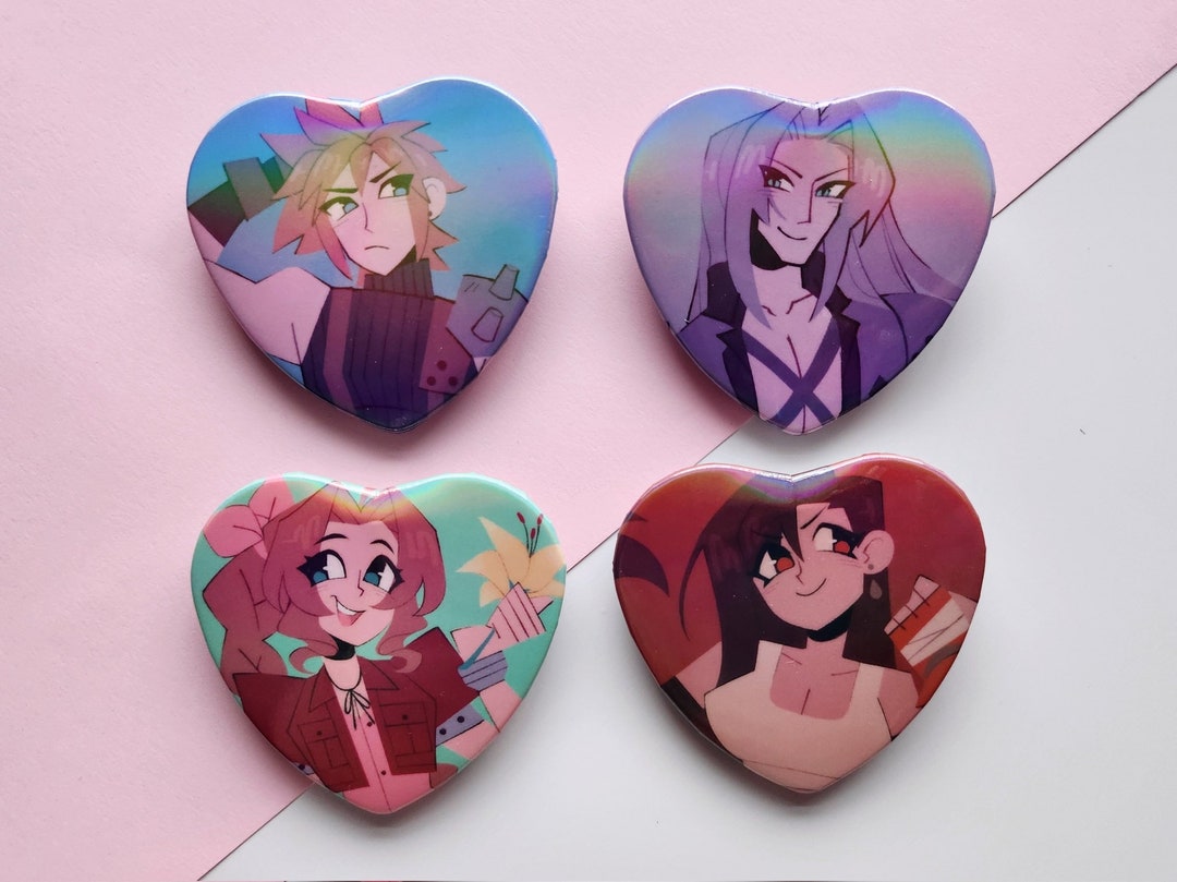 Final Fantasy 7 Heart Badges - Etsy