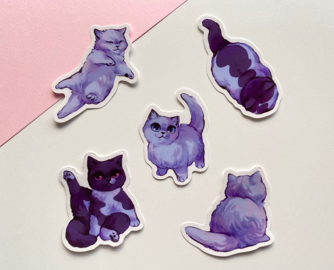 Transparent Kitty Sticker Set - Etsy