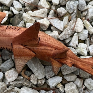 Galapagos Hammerhead Shark Art - Handmade Wooden Carving Decor - Etsy