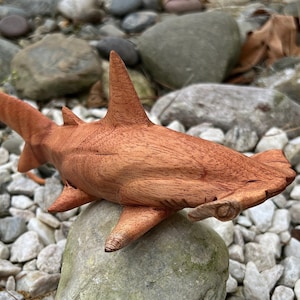 Galapagos Hammerhead Shark Art - Handmade Wooden Carving Decor - Etsy