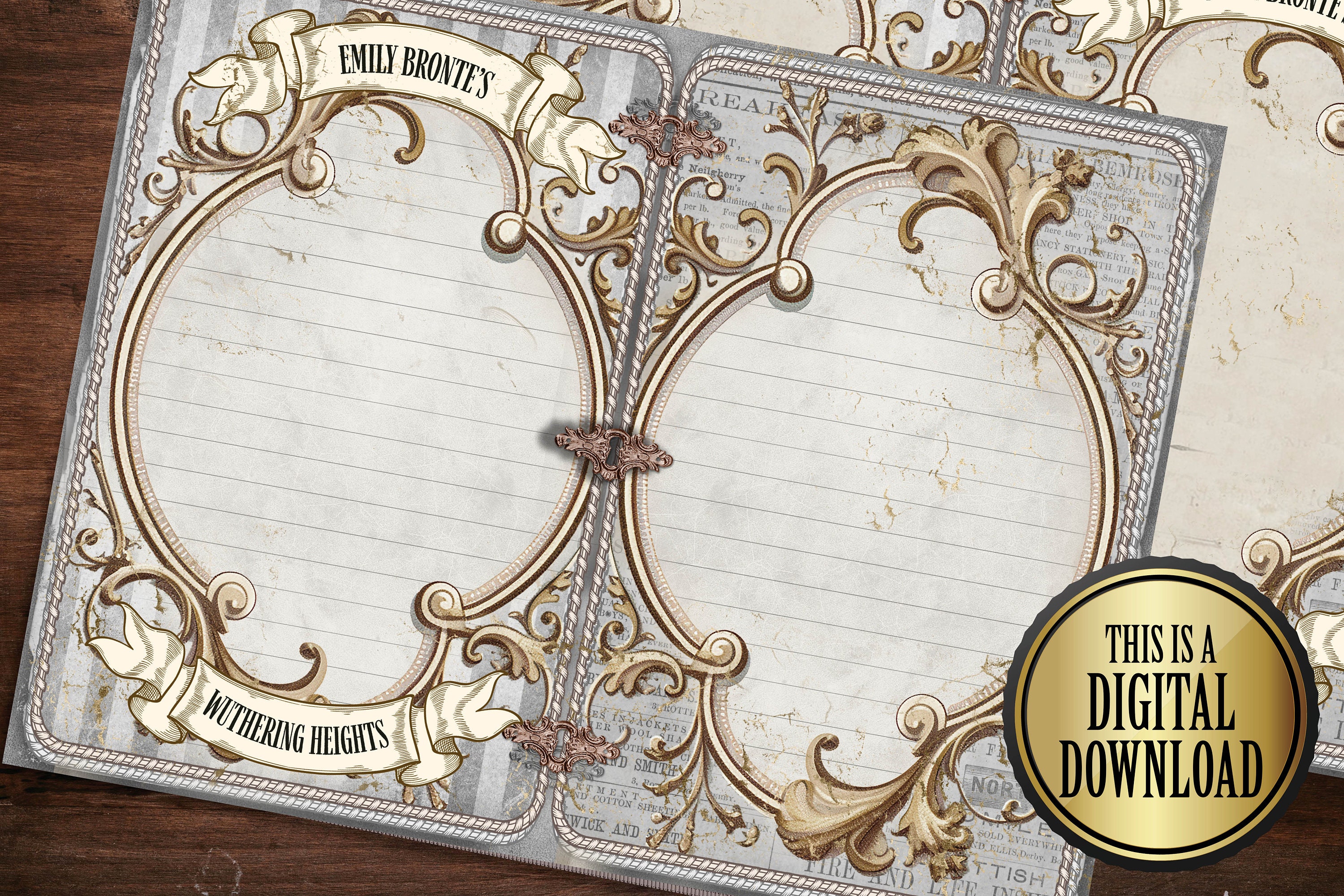 Wuthering Heights Junk Journal Kit, Emily Bronte Junk Journal Pages ...