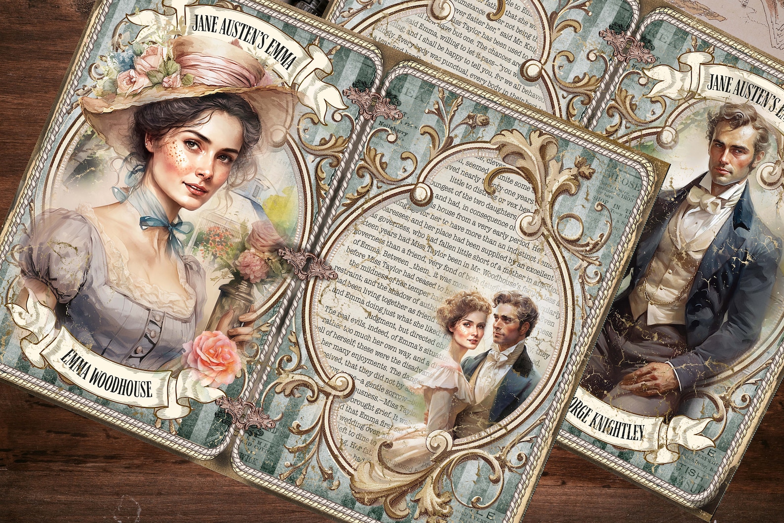 Jane Austen's Emma Junk Journal Kit, Jane Austen Junk Journal Pages ...